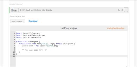 answered 8 11 lab movie show time display java… bartleby