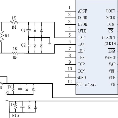 The Acquisition Circuit Interface Design Of Ade7758 And Mcu In Download Scientific Diagram