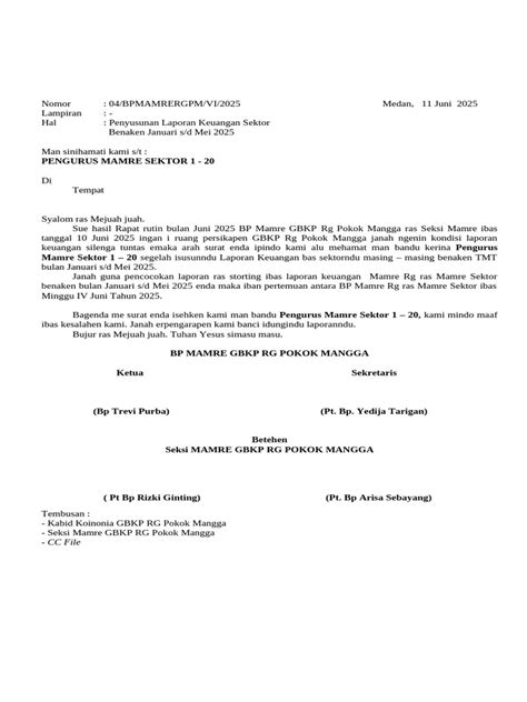 Surat Ke Mamre Sektor Kerna Keuanganna Pdf