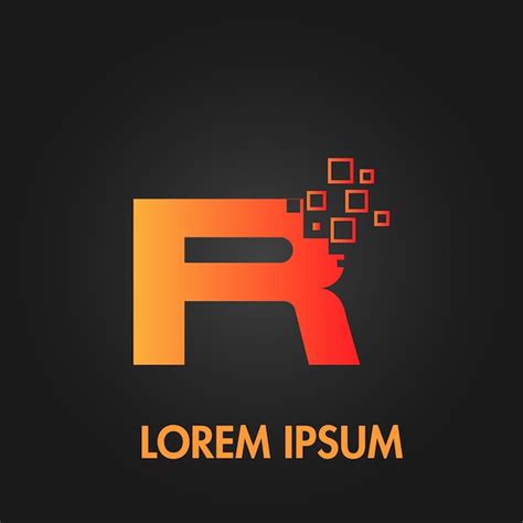 Premium Vector R Letter Pixel Flow Initial Logo