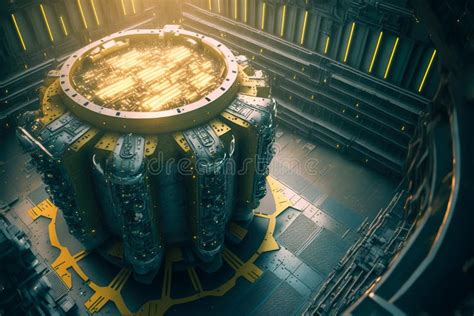 Nuclear Reactor Inside Metal Enclosure Power Generation Generative Ai Stock Illustration