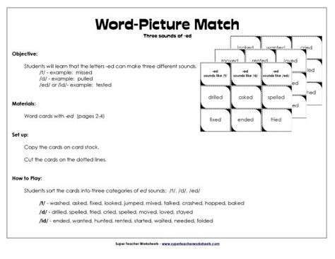 Suffix Ed Word Sort Printable Phonics Ed Three Sounds Pdf Worksheet