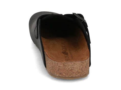 Haflinger Leder Clogs Porto Schwarz