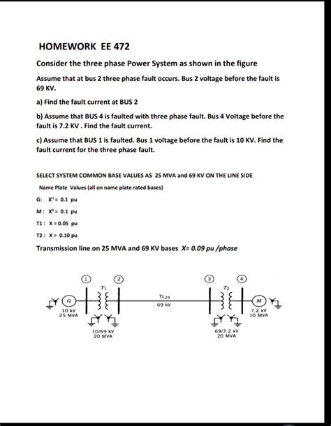 Solved Homework Ee 472 Consider The Three Phase Power System