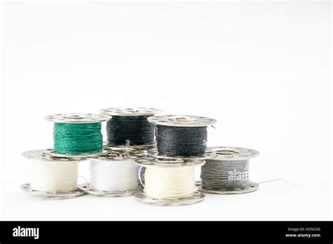 Spools Of Thread With Close Up View Stock Photo Alamy