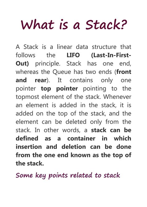 SOLUTION What Is A Stack Stack Algorithm Code For Stack Implementation Studypool