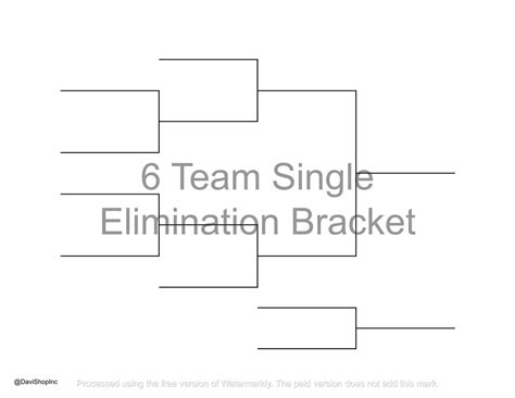 6 Team Single And Double Elimination Playoff Brackets Pdf  And Hi
