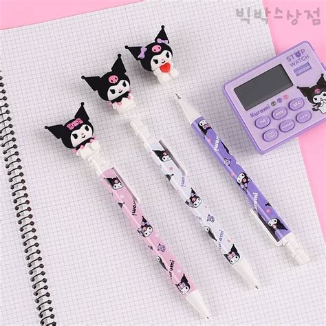 산리오 쿠로미 피규어 샤프 3p 1세트 5mm 캐릭터 필기구 초등학생 귀여운 선물 유치원 홈플러스 택배배송