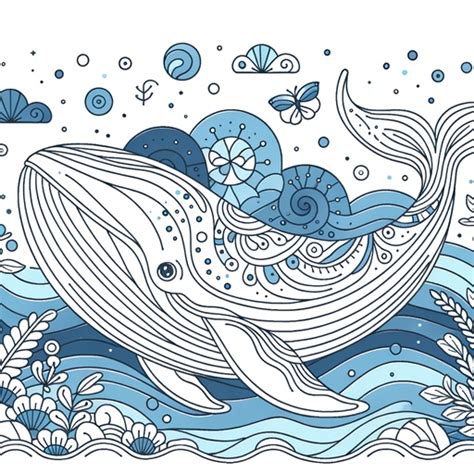 Mindful Blue Whale Coloring Page 4 Free Printable Pages