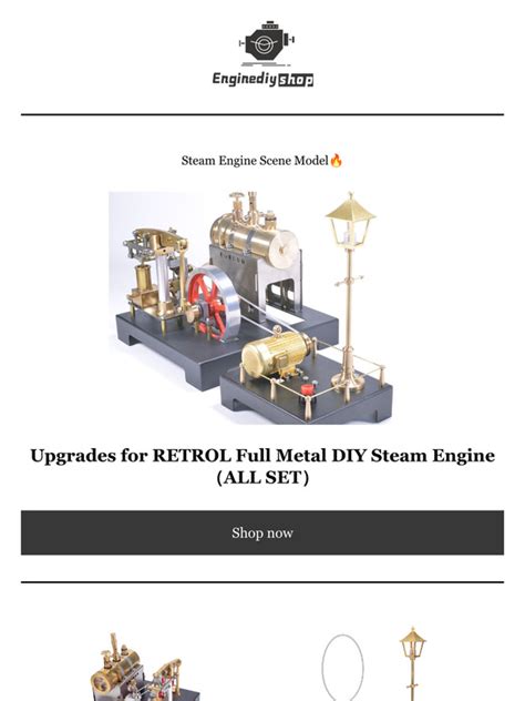 Engine Diy Shop Steam Engine Scene Model🔥 Milled