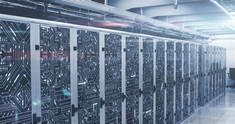 Futuristic Data Network In High Tech Server Room
