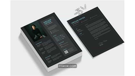 قالب آماده ورد رزومه Dark Resume Word دانلود وکتور رزومه و پروپوزال