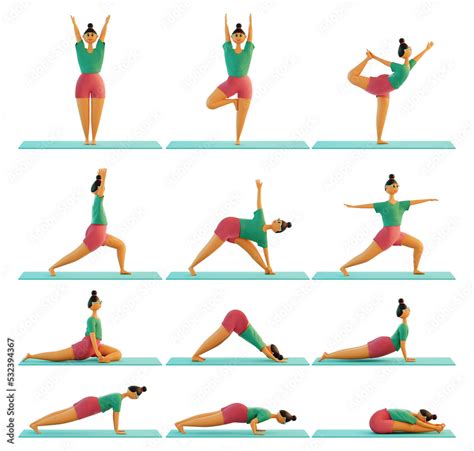 12 Bases Must Know Yoga Poses For Beginners A Series Yoga Poses 3d