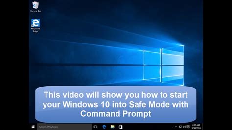 How To Start Windows 10 Into Safe Mode With Command Prompt Youtube