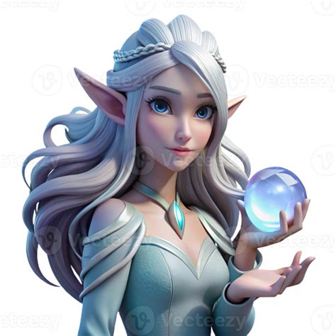 Beautiful Classic A Elf Princess With Flowing Sil Exclusive 57737302 Png