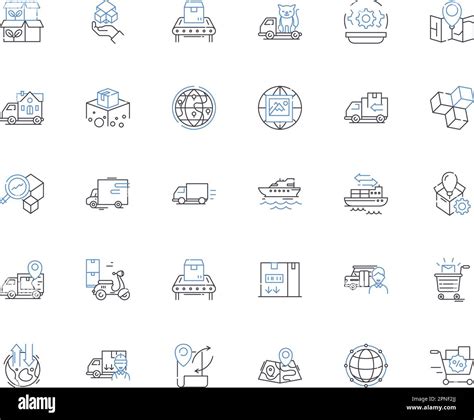 Brief Dispatch Line Icons Collection News Update Alert Bulletin