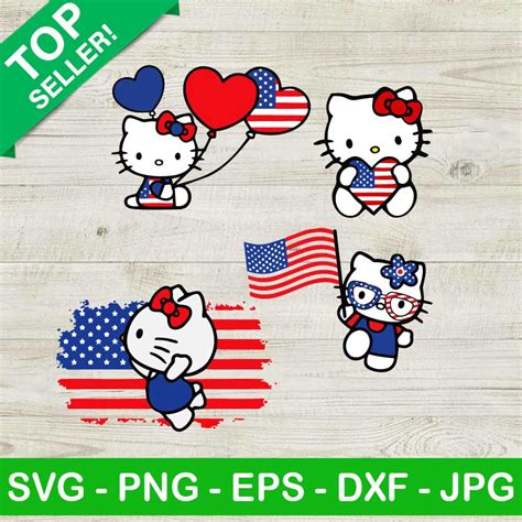 4th Of July Hello Kitty Svg Patriotic Hello Kitty Svg Happy 4th Of