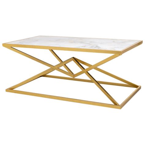 Golden Metal Rectangular Coffee Table By Wayfair