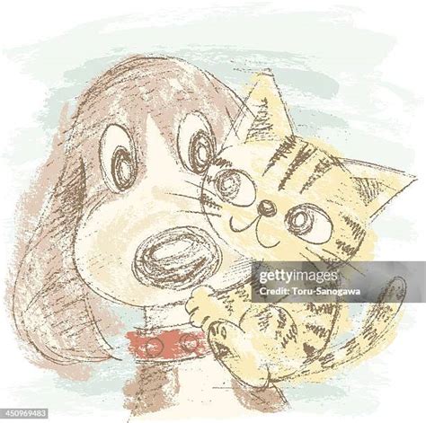 Cat Dog Hug High Res Vector Graphics Getty Images