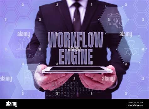 Hand Writing Sign Workflow Engine Internet Concept Software