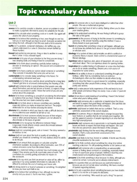 Destination C1 C2 Topic Vocabulary Database Pdf