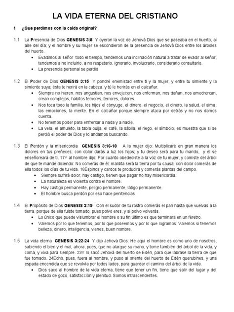 La Vida Eterna Del Cristiano Pdf Pecado Jesús