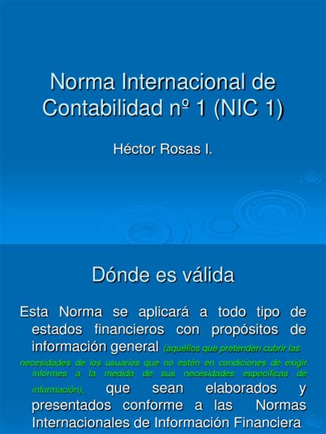Norma Internacional De Contabilidad N 1 Pdf Valor Neto Normas