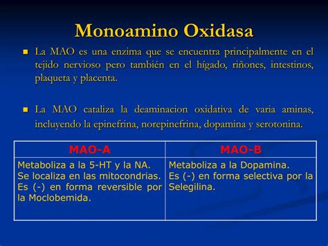 Ppt Inhibidores De La Monoamino Oxidasa Powerpoint Presentation Free