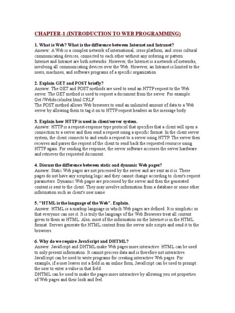 Chapter 1 Introduction To Web Programming Pdf Java Server Pages