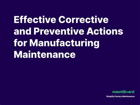 Corrective And Preventive Actions Capa In Maintenance Best
