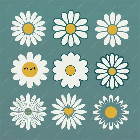 Kolekcja Margarit Premium Wektor