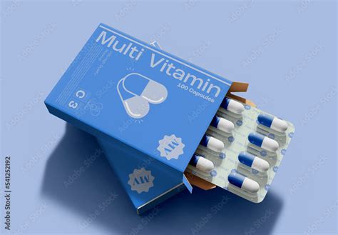 Medication Packaging With Pills Mockup Stock Template Adobe Stock