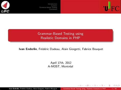 Pdf Grammar Based Testing Using Realistic Domains In Phpintroduction