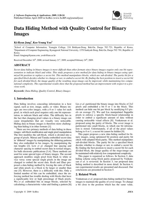 PDF Data Hiding Method With Quality Control For Binary Images