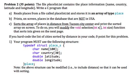 solved write in c please problem 2 35 points the