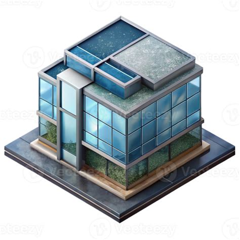 Magnificent Rustic Isometric Building Modern Glass And Steel Cutout High Resolution 57443041 Png