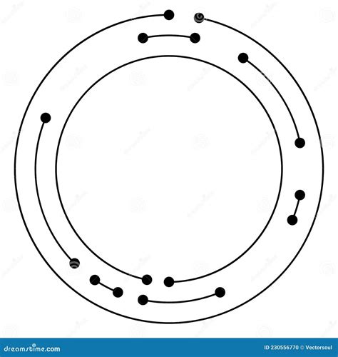 Circular Concentric Lines Segmented Circles With Nodes Nodal Points