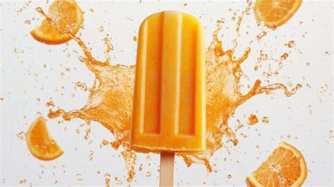 Orange Popsicle Splash Premium Ai Generated Image