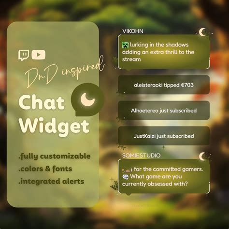 Dnd Druid Customizable Chat Widget For Twitch And Youtube Coworking Cozy Streams