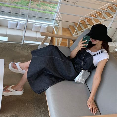 데얼쉬이즈 러쉬 데님 나시 롱 원피스