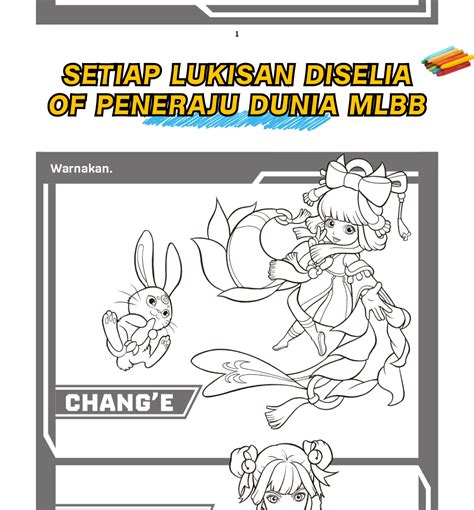 Buku Mewarna Mlbb Buku 2 Colouring Book Mobile Legendsbang Bang Buku