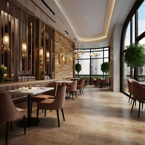 3d Render Render Luxury Restaurant Cafe Premium Ai Generated Image