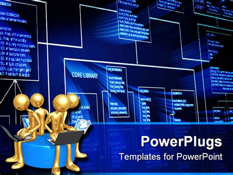 PowerPoint Template Programmers Computers Hackers Blue And Black Background 23924