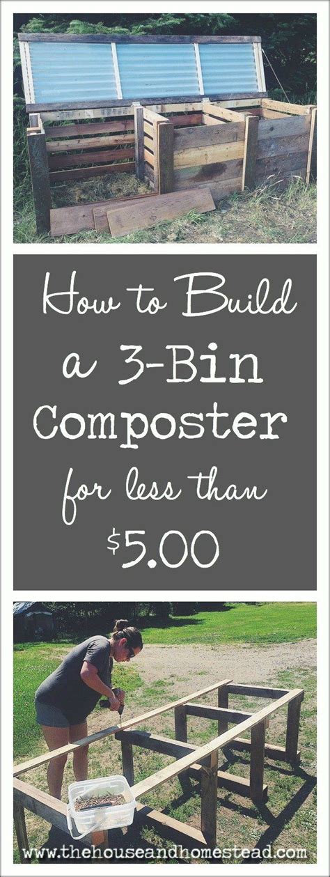 How To Build A 3 Bin Composter For Less Than 5 Diy Compost Compost