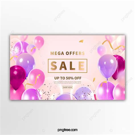 다채로운 풍선 판매 판촉 배너 Psd 디자인 템플릿