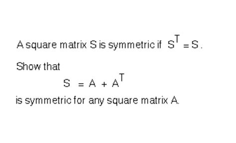 Solved Asquare Matrix S Is Symmetric If S S Show That Chegg