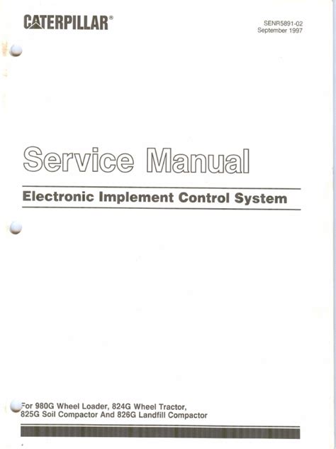 Caterpilar 824g 825g 826g Service Manual Electronic Implement