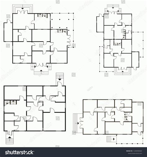Architectural Blueprint Top View Background Vector Stock Vector Royalty Free