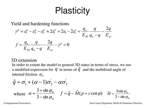 PPT Non Linear Hyperbolic Model Parameter Selection PowerPoint Presentation ID