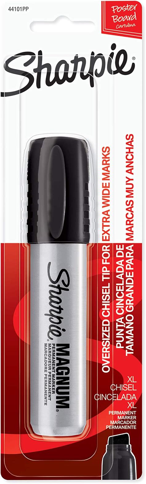 Sharpie Pro Magnum Permanent Marker Chisel Tip Black 6 Count Office Products